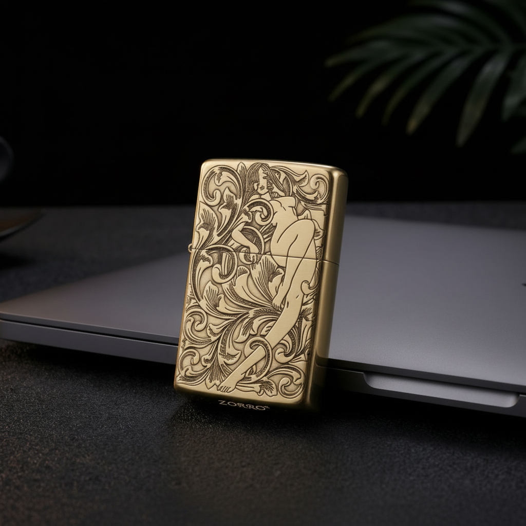 B ZORRO Brass Ultra Thin Double – Blaze Lighters